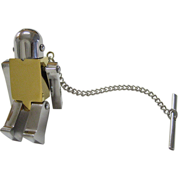 Kiola Designs | Accessories | Golden Chrome Robot Tie Tack | Poshmark